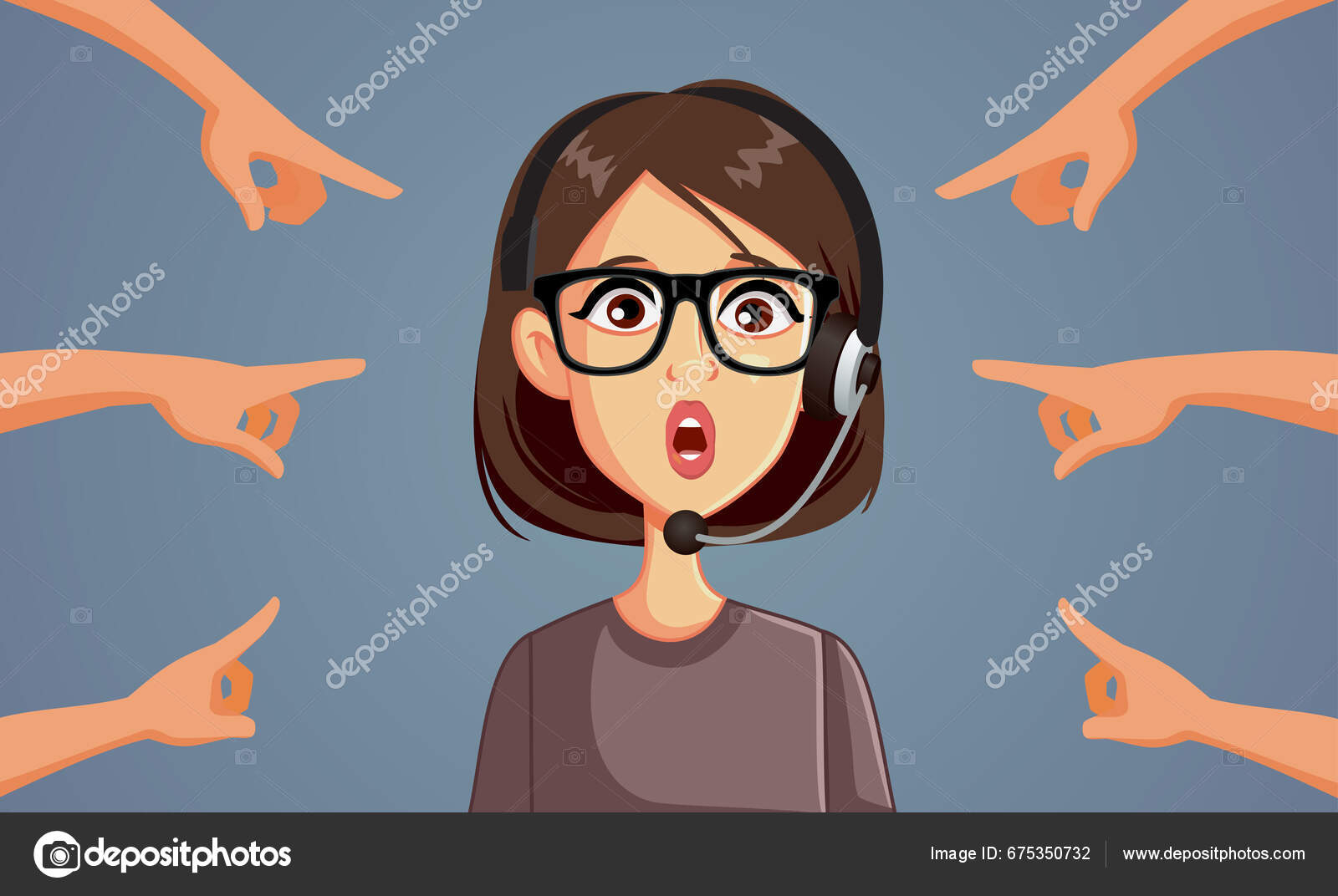 Clientes Enojados Señalando Una Persona Servicio Cliente Vector ...