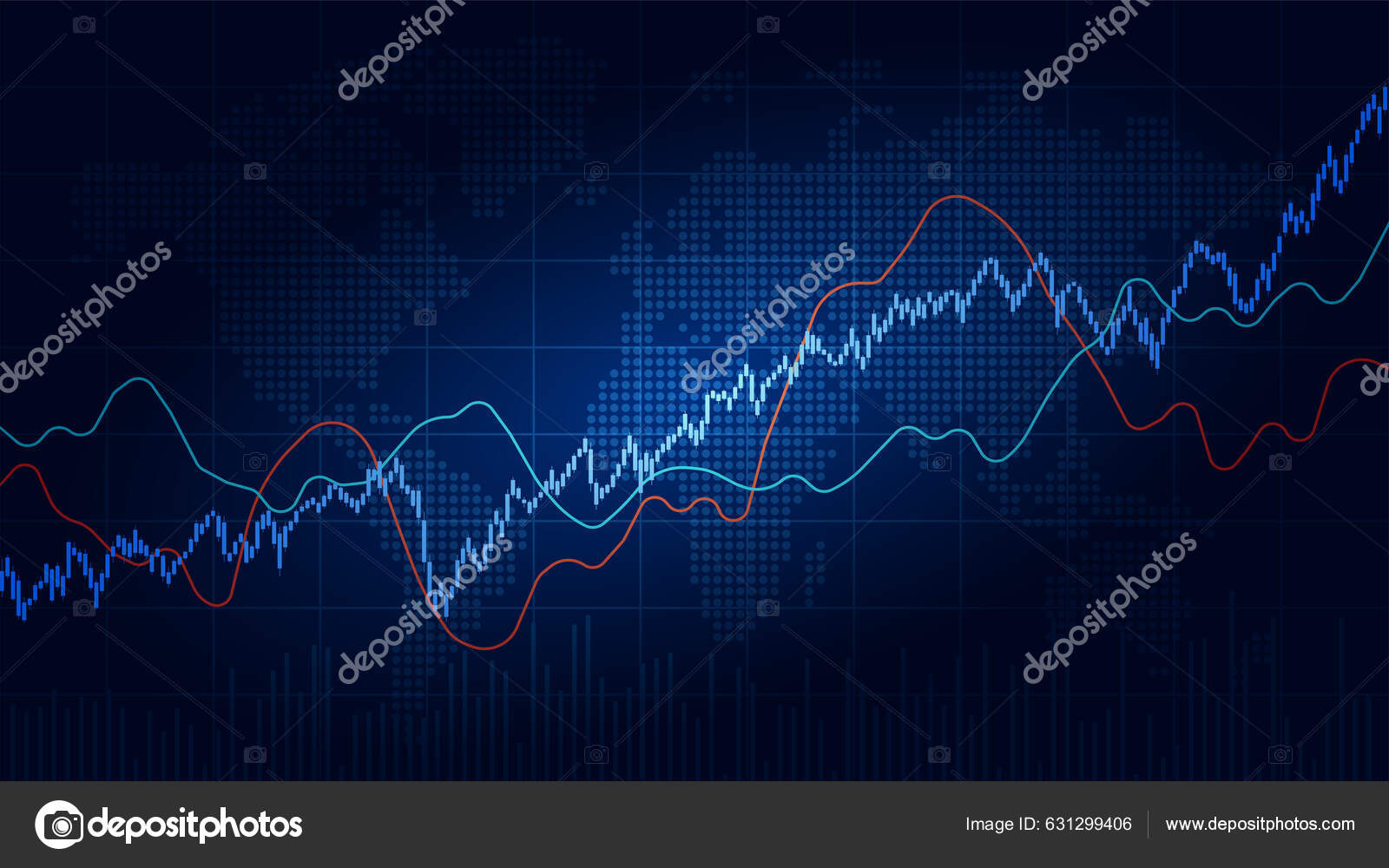 World Stock Market Index Graph Candlestick Chart Line Graph Bar 스톡 벡터 ...