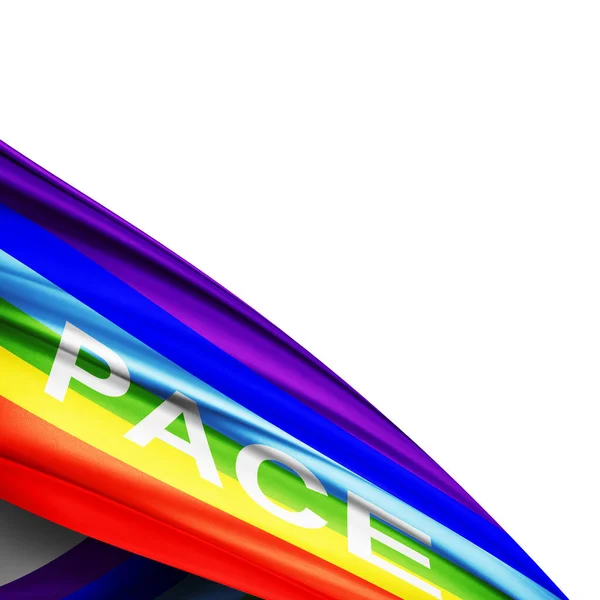 Gay Pride Flag Silk White Background Illustration Stock Photo by ...