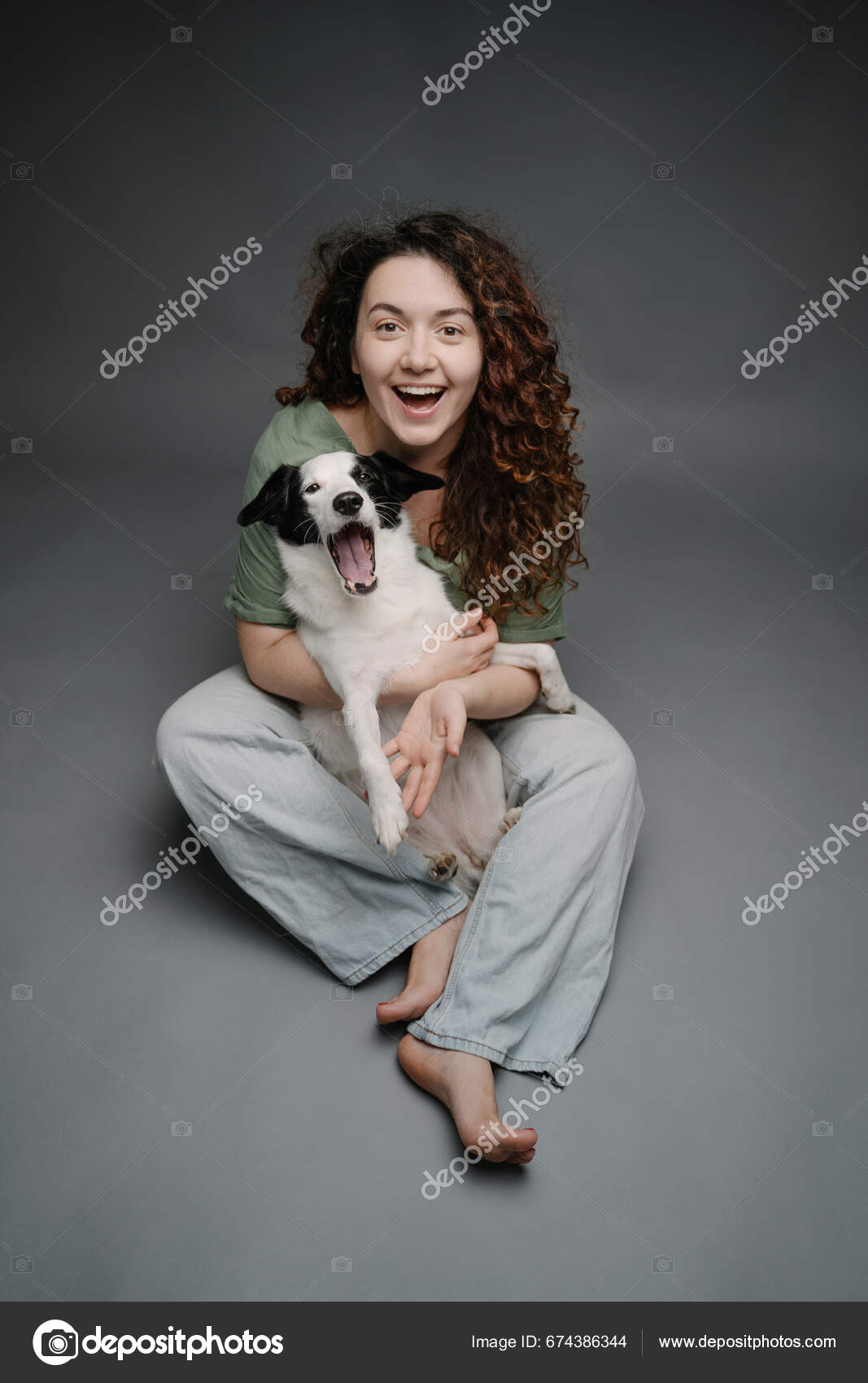 Happy Woman Hugging Her Border Collie Dog Happy Laughing Looking ... Happy Woman Hugging Her Border Collie Dog Happy Laughing Looking ...