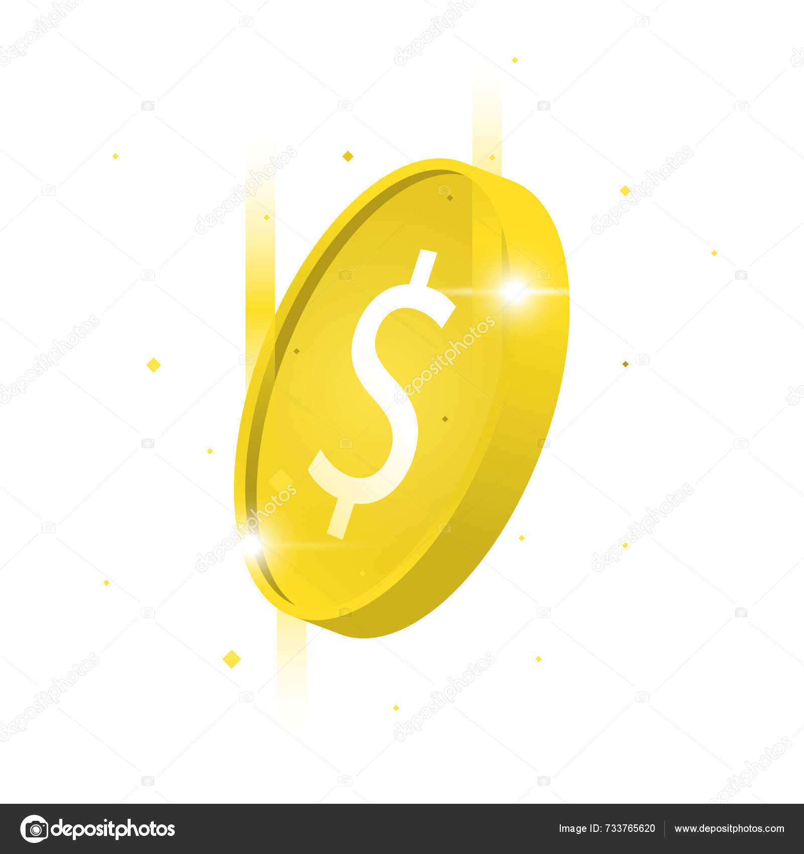 Digital Currency Image Gold Coin Dollar Sign — Stock Photo ...