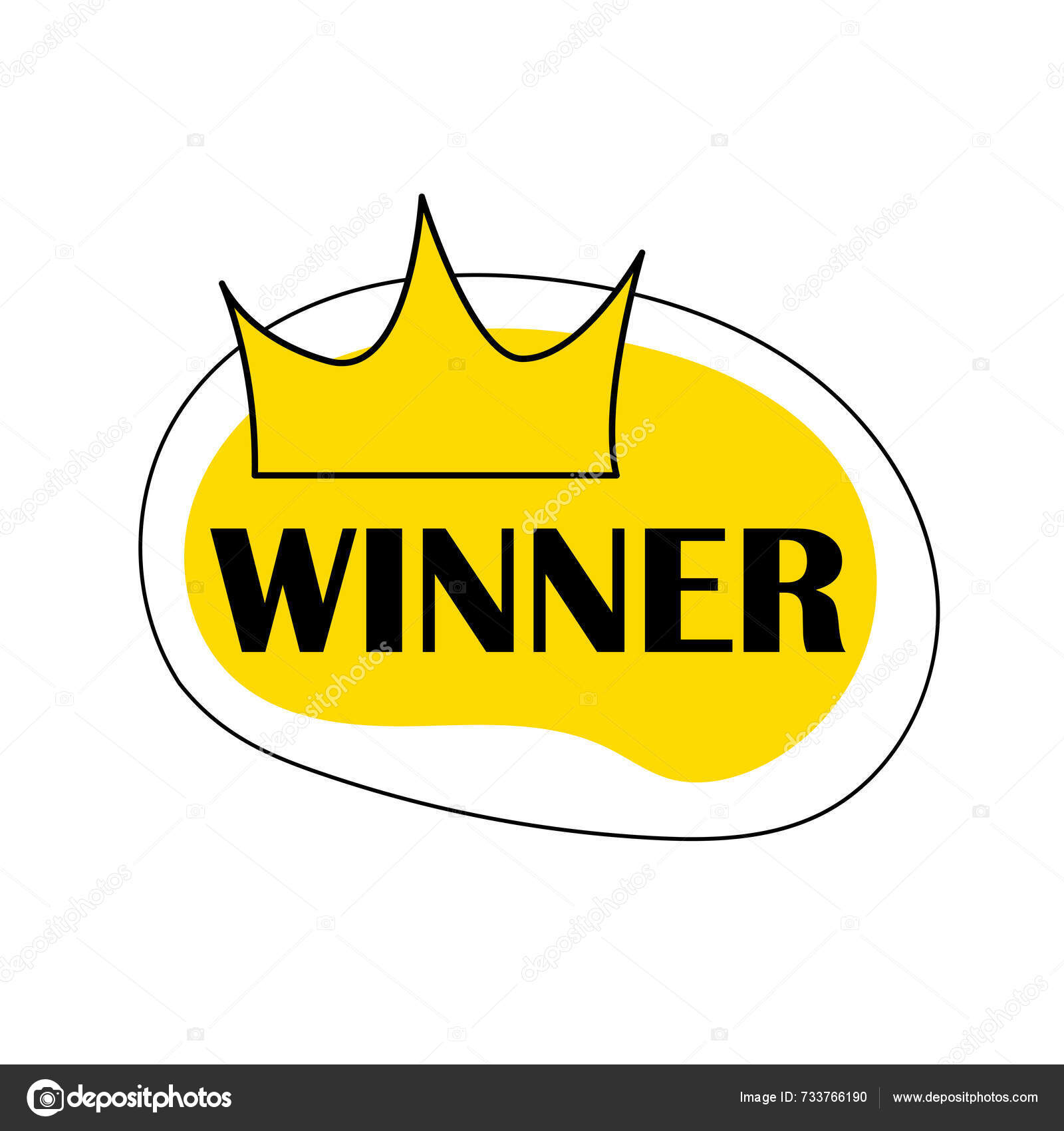 Winner Celebration Bubble Vector Sign — Stock Photo © danielchik1 ...