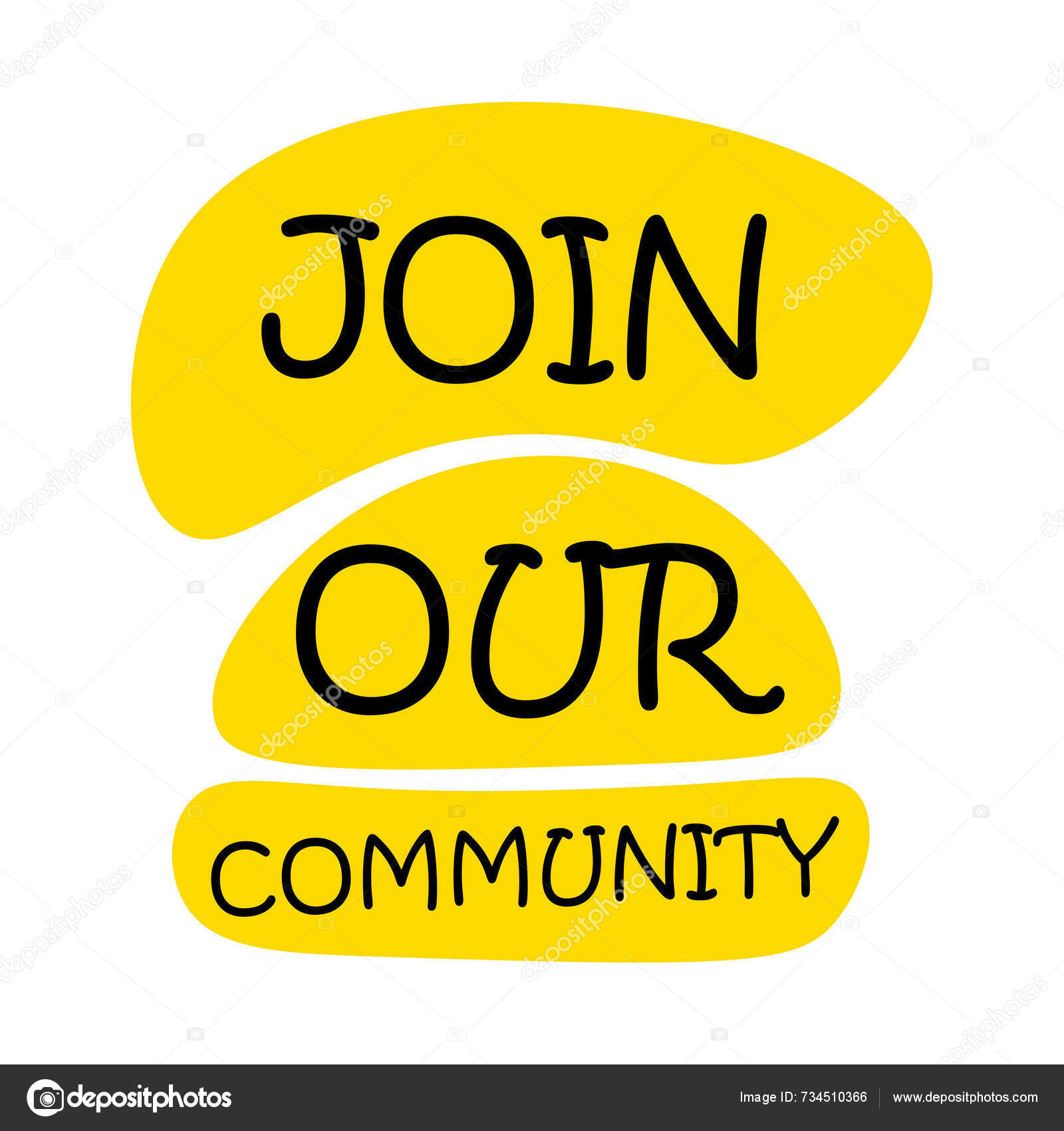 Join Our Community Bright Invitation Vector Banner Isolated White ...