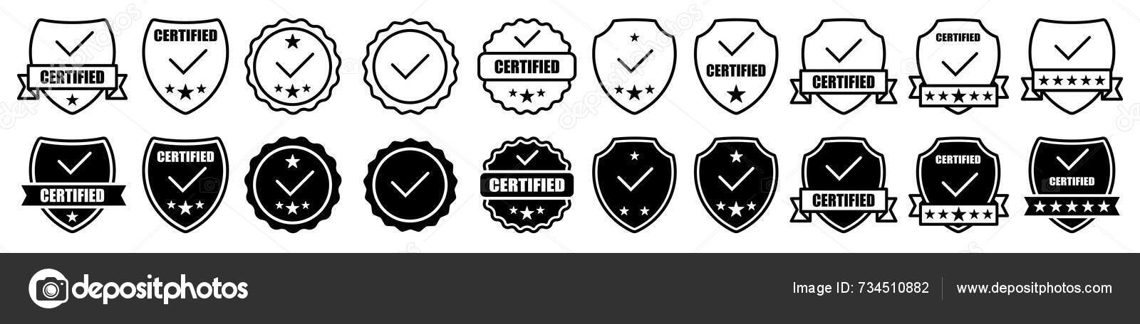 Approved Label Icon Sign Vector Set Collection Approval Badge Check ...