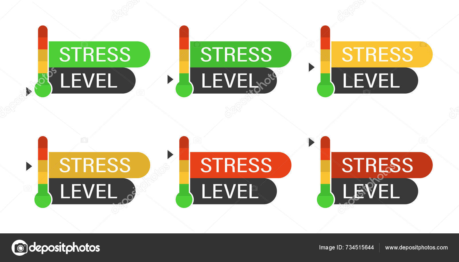 Measuring Level Stress Set Icons Different Indicators — Stock Photo ...
