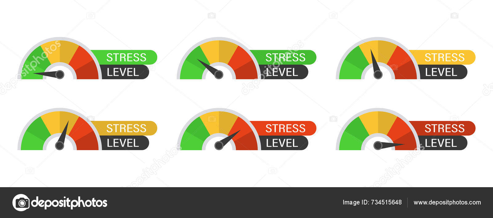 Measuring Level Stress Set Icons Different Indicators — Stock Photo ...