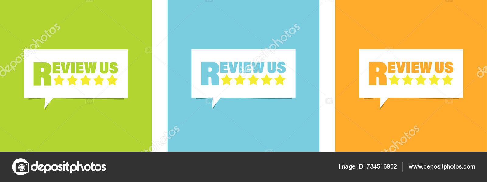 Review User Rating Concept Set Different Posters — Stock Photo ...