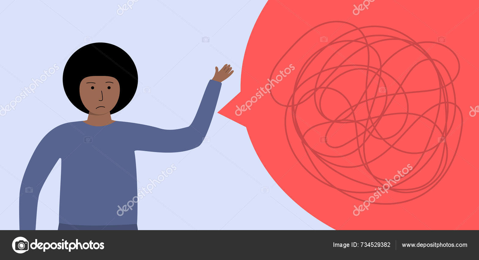 Man Character Depression Stress Complete Confusion Head — Stock Photo ...