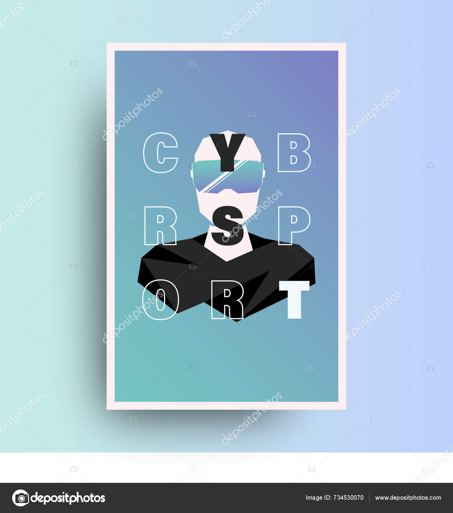 Man Virtual Reality Goggle Nft Game Futuristic Poster — Stock Photo ...