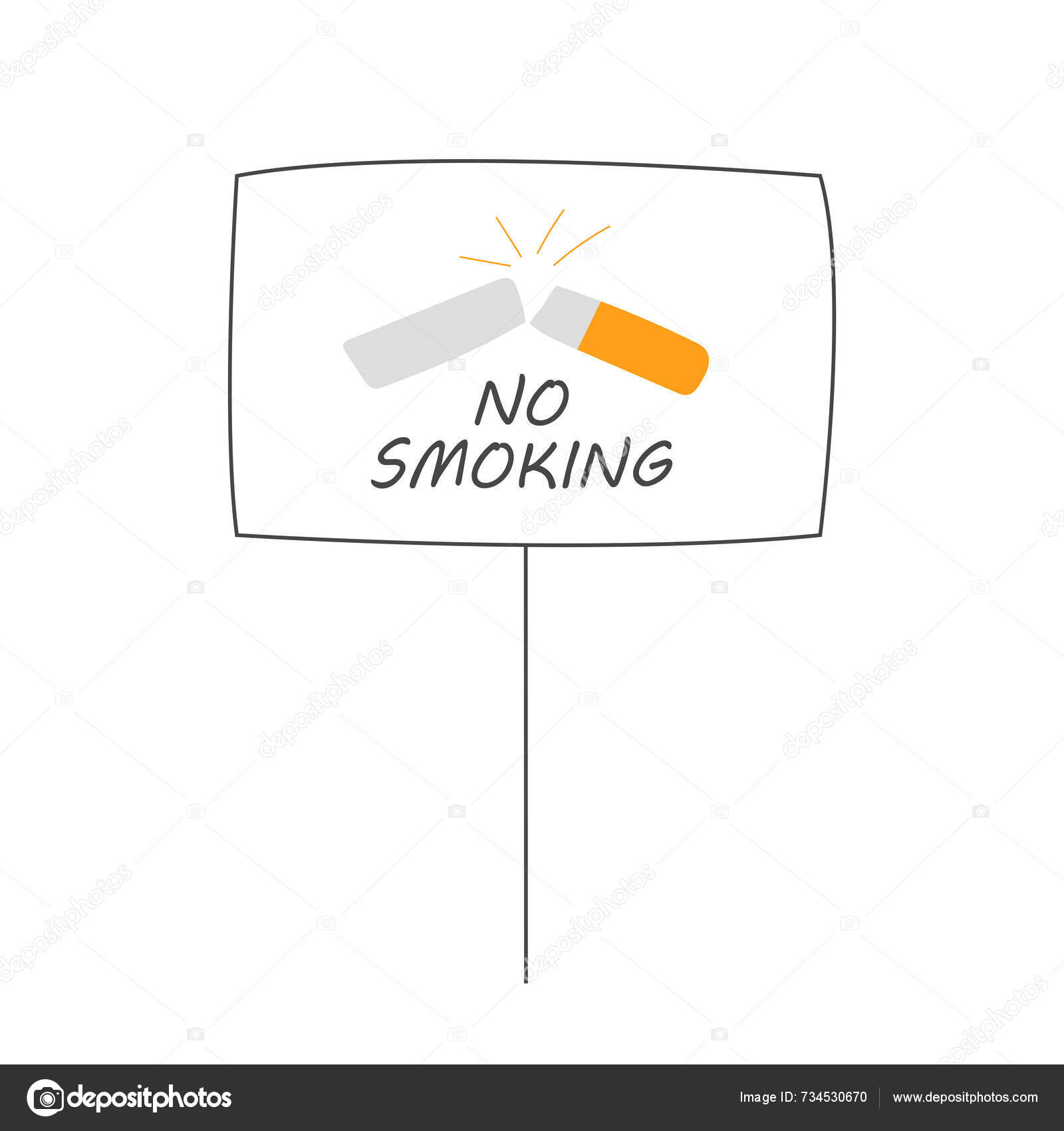 Warning Sign You Can't Smoke Here — Stock Photo © danielchik1 #734530670