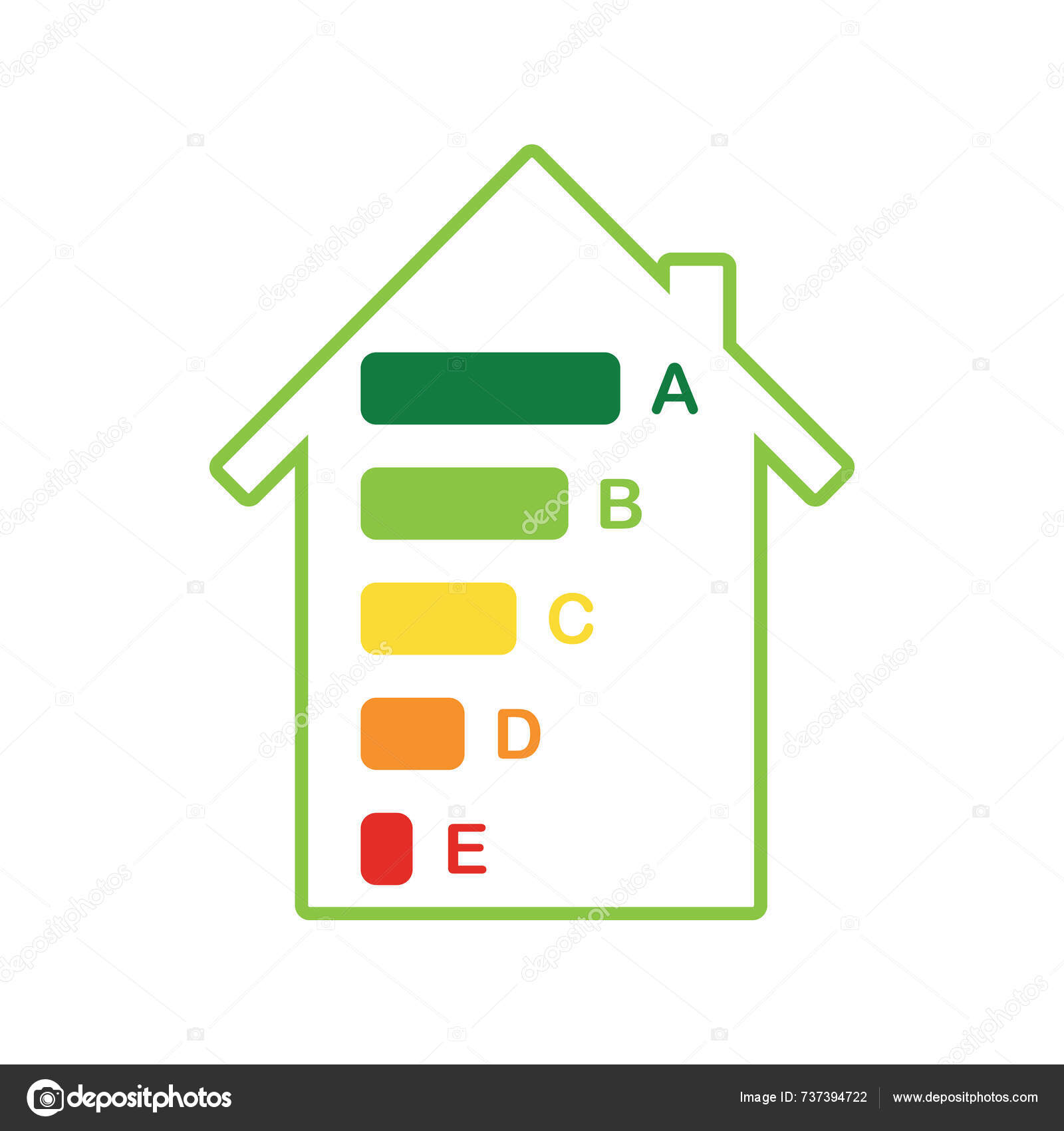 Graphic Illustrating Energy Efficiency Rating Chart Presented House ...