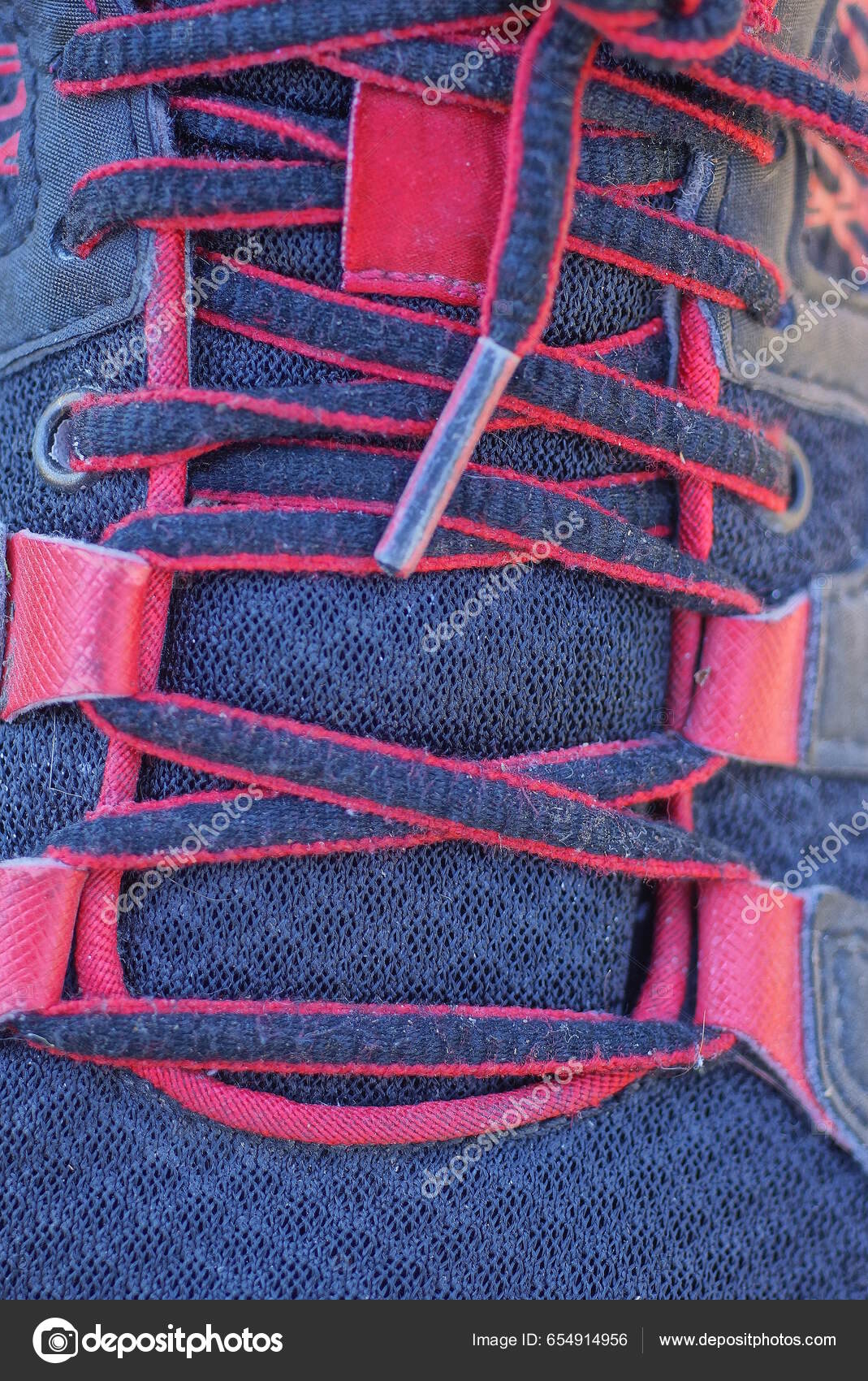 Texture Part Black Red Sneaker Lace Stock Photo by ©AnatolX 654914956