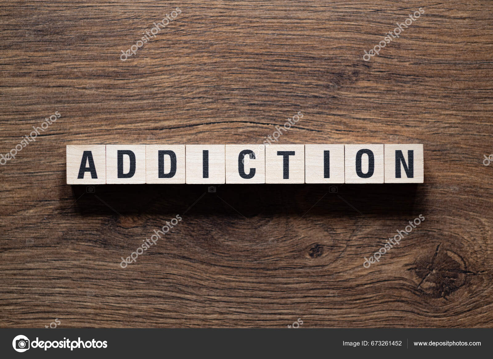 Addiction Word Concept Building Blocks Text Letters — Stock Photo ...