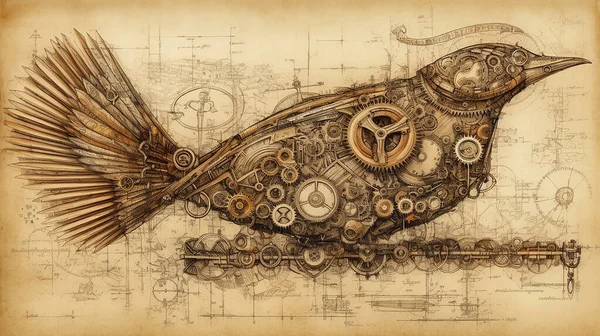 Clockwork Bird Drawings