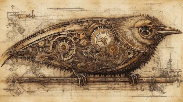 Clockwork Bird Drawings