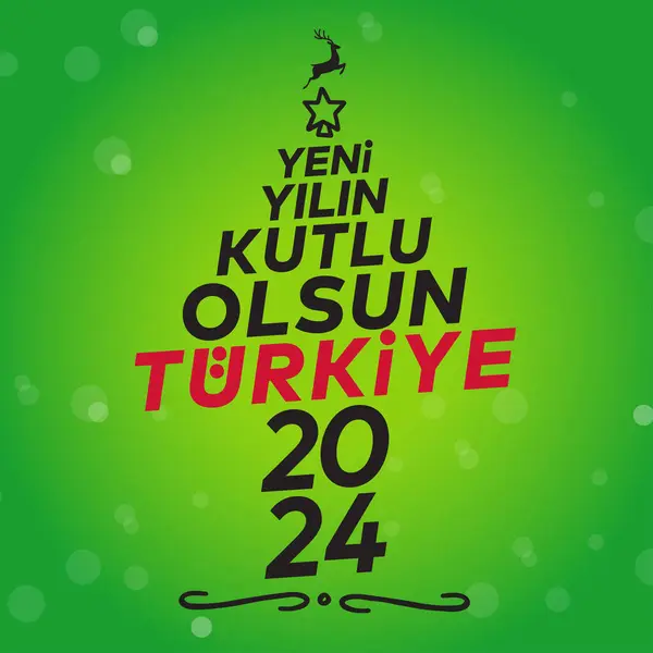 Yeni Yil Mutlu Yillar 2024 2025 Tebrik Karti Translation Merry Stock ...