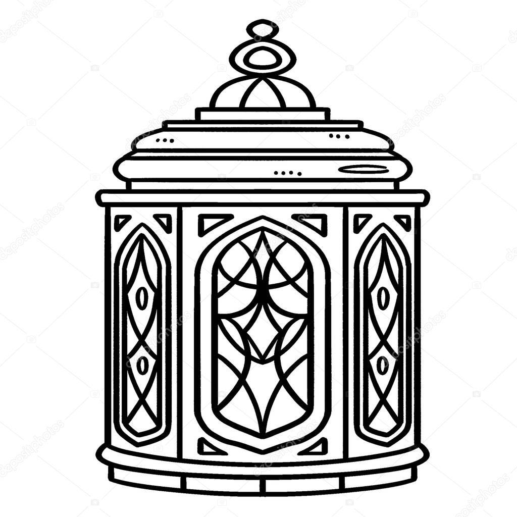 Una linda y divertida p gina para colorear de una linterna Ramad n ...