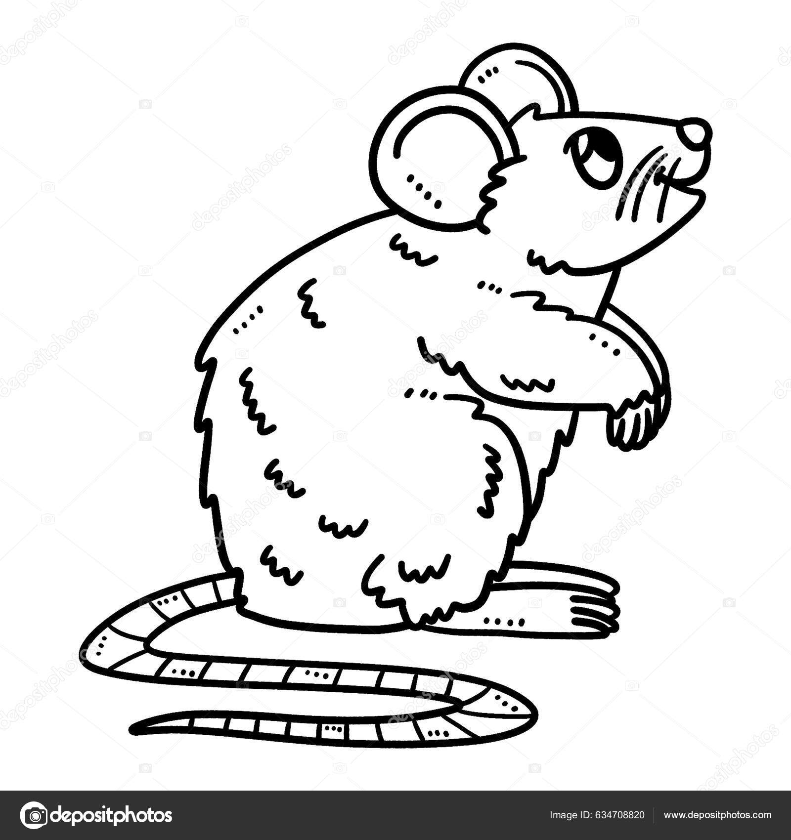 Image vectorielle Cute Funny Coloring Page Baby Mouse Provides Hours ...