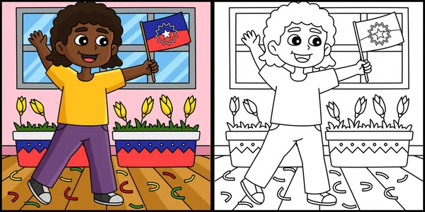 Image vectorielle Cette Page Colorier Montre Une Fille Mexicaine Cinco ...