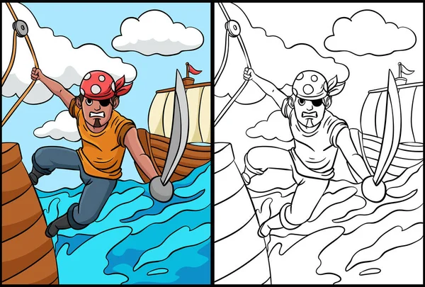 Image vectorielle Cette Page Colorier Montre Ninja Avec Grand ...