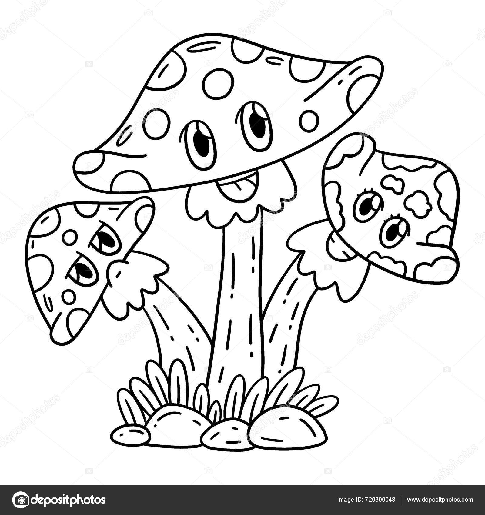 Cute Funny Coloring Page Mushroom Siblings Provides Hours Coloring Fun ...