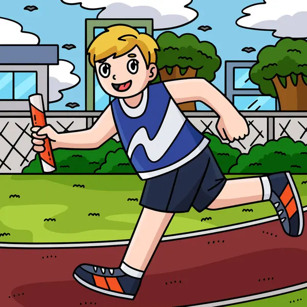 Running Track Relay Clipart