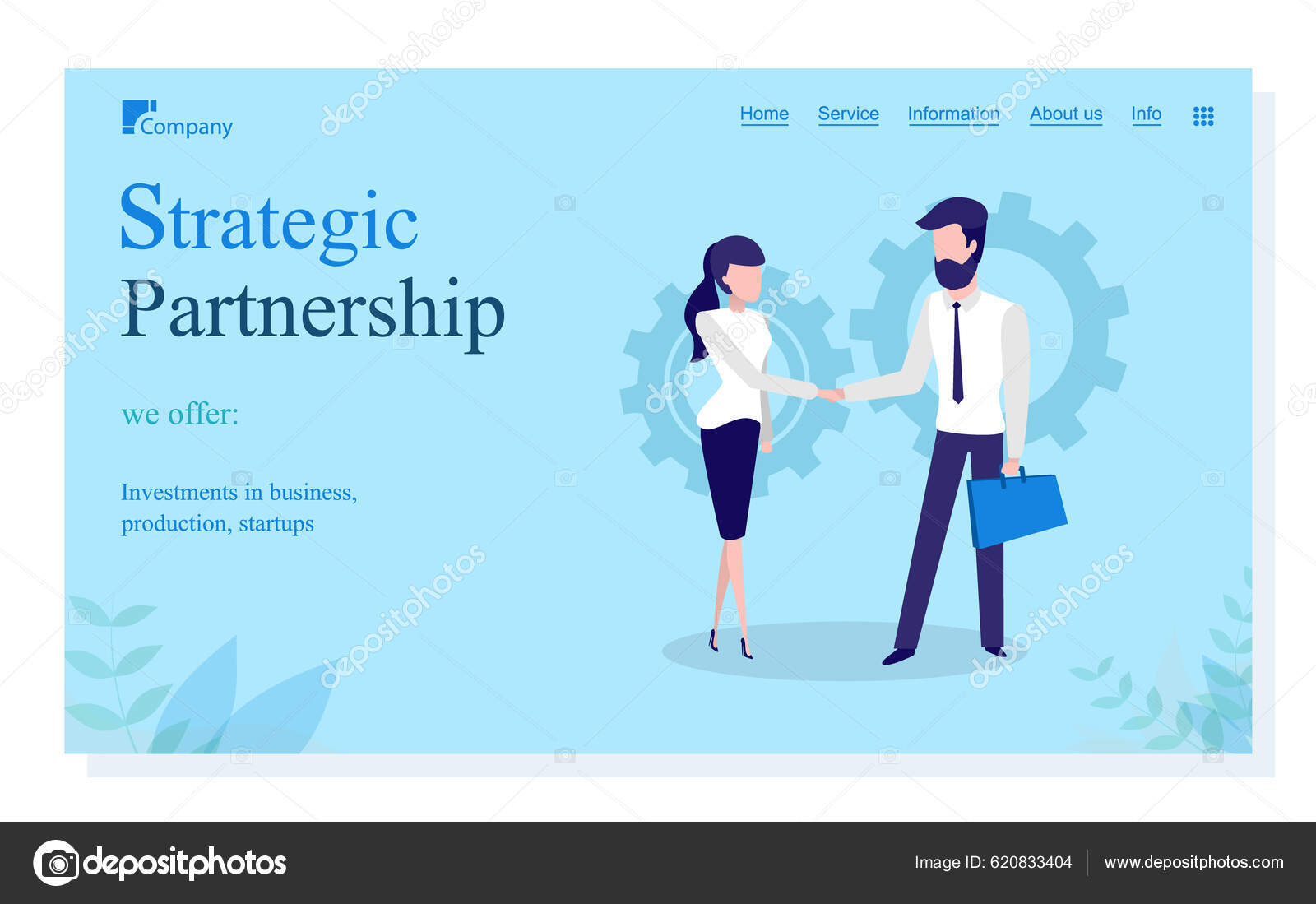 Strategic Partnership Vector Man Woman Handshake People Person Agreeing ...