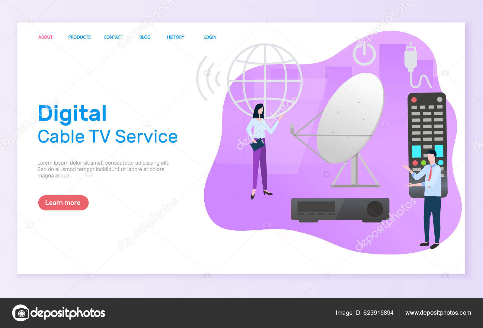 Digital Cable Service Vector Person Satellite Global Wireless ...