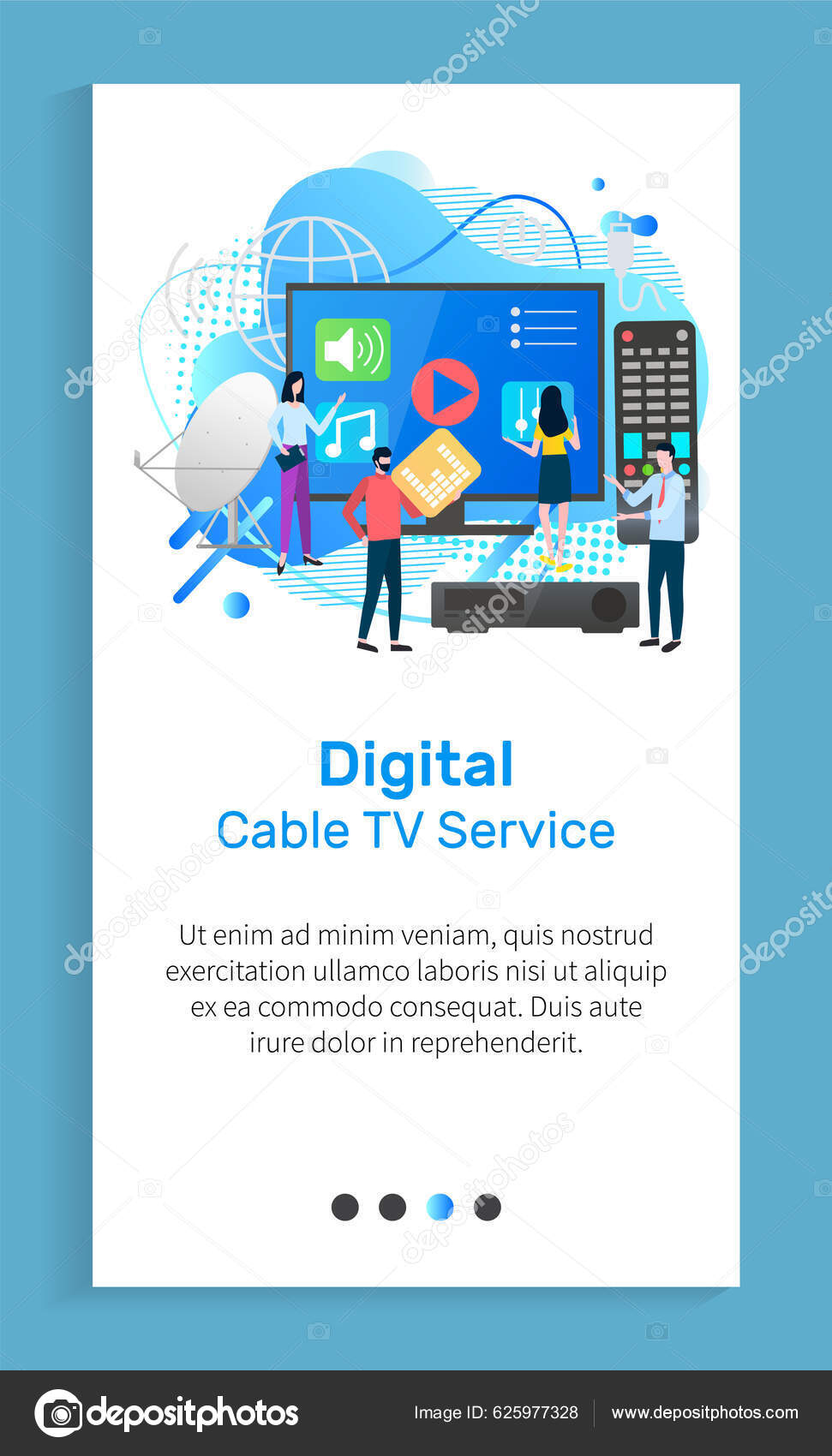 Digital Cable Service People Monitors Remote Controller Clients Using ...