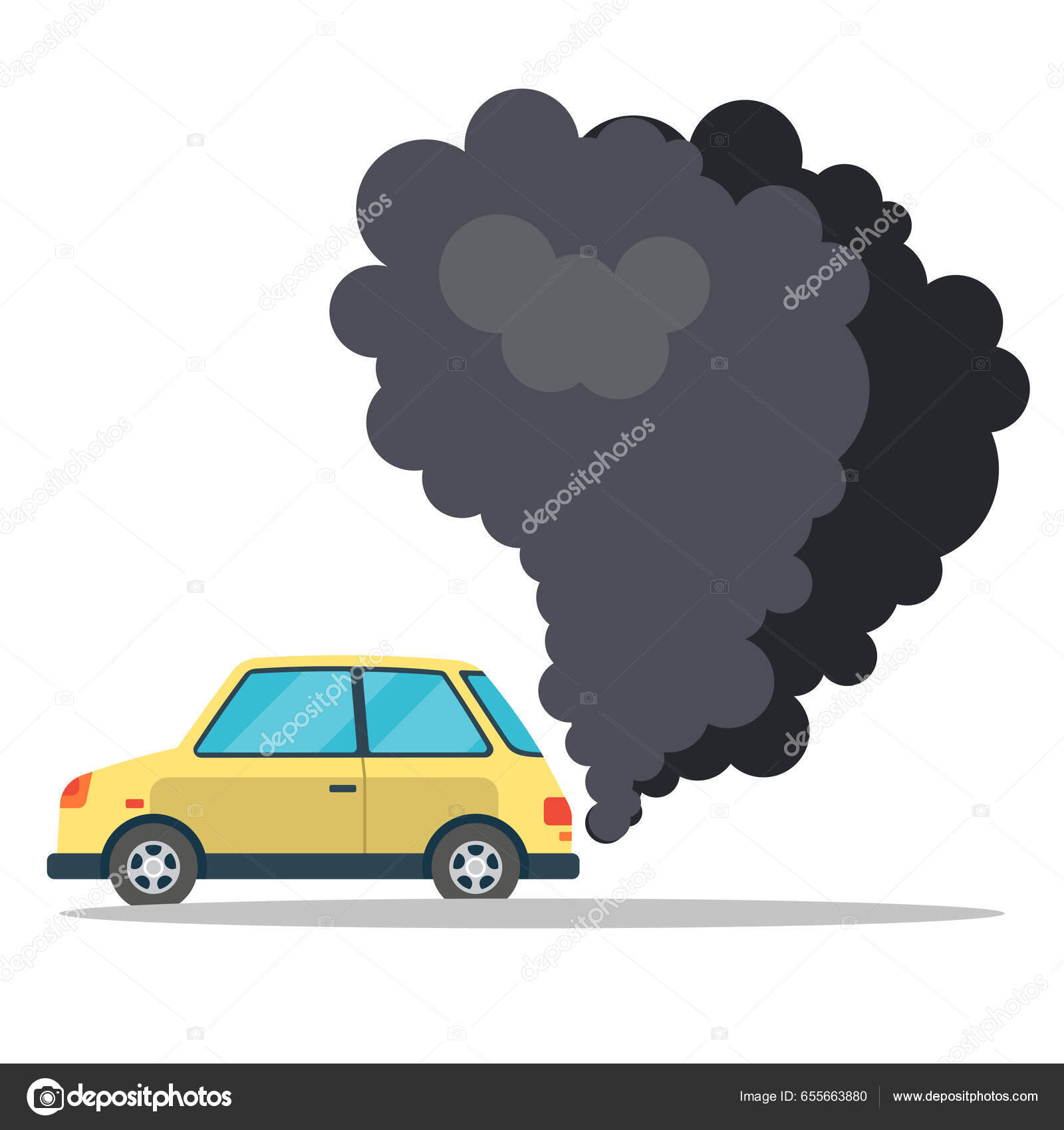 Automobile Air Pollution Exhaust Gases Car Smoke Emission Minivan Cloud ...