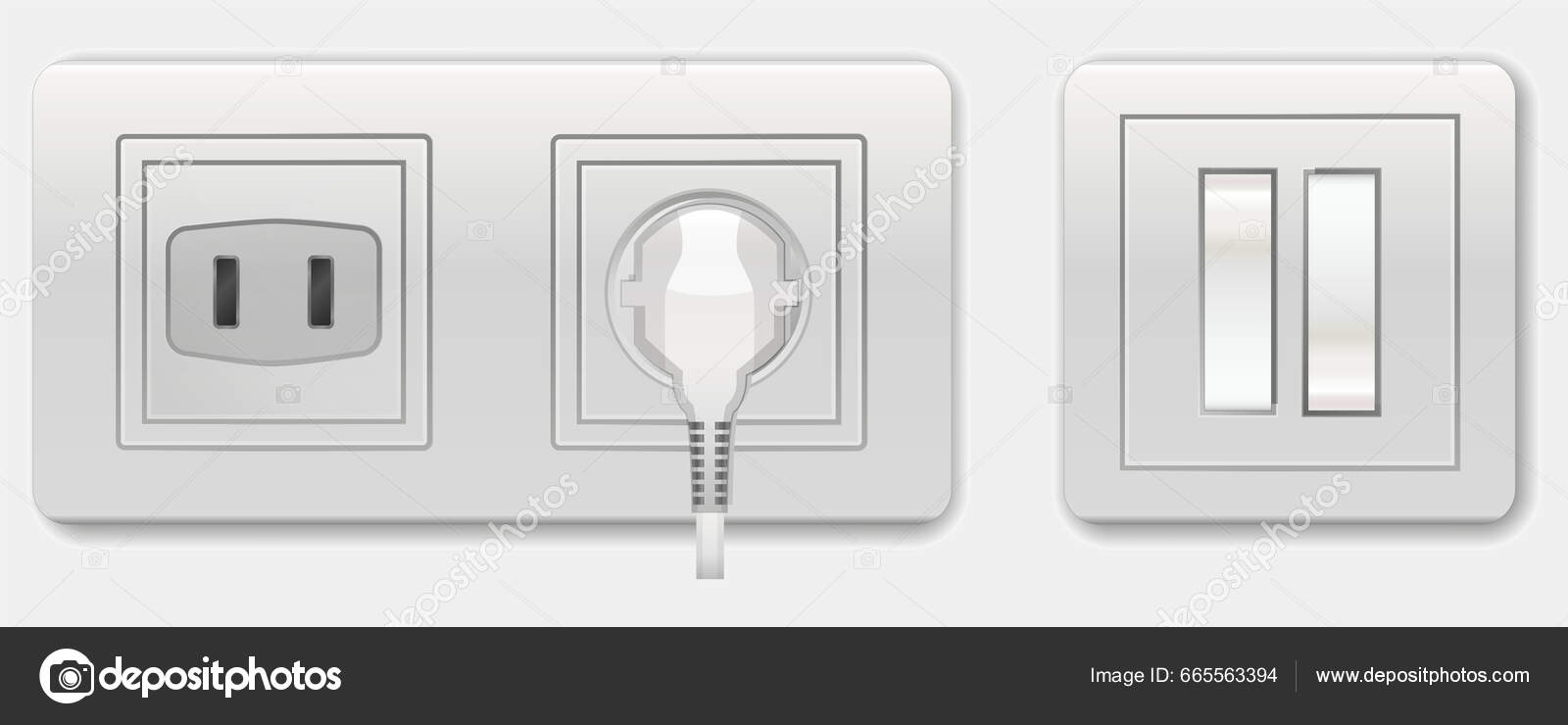 Vettoriale stockInterruttori Luce L'interruttore Realistico Attiva ...