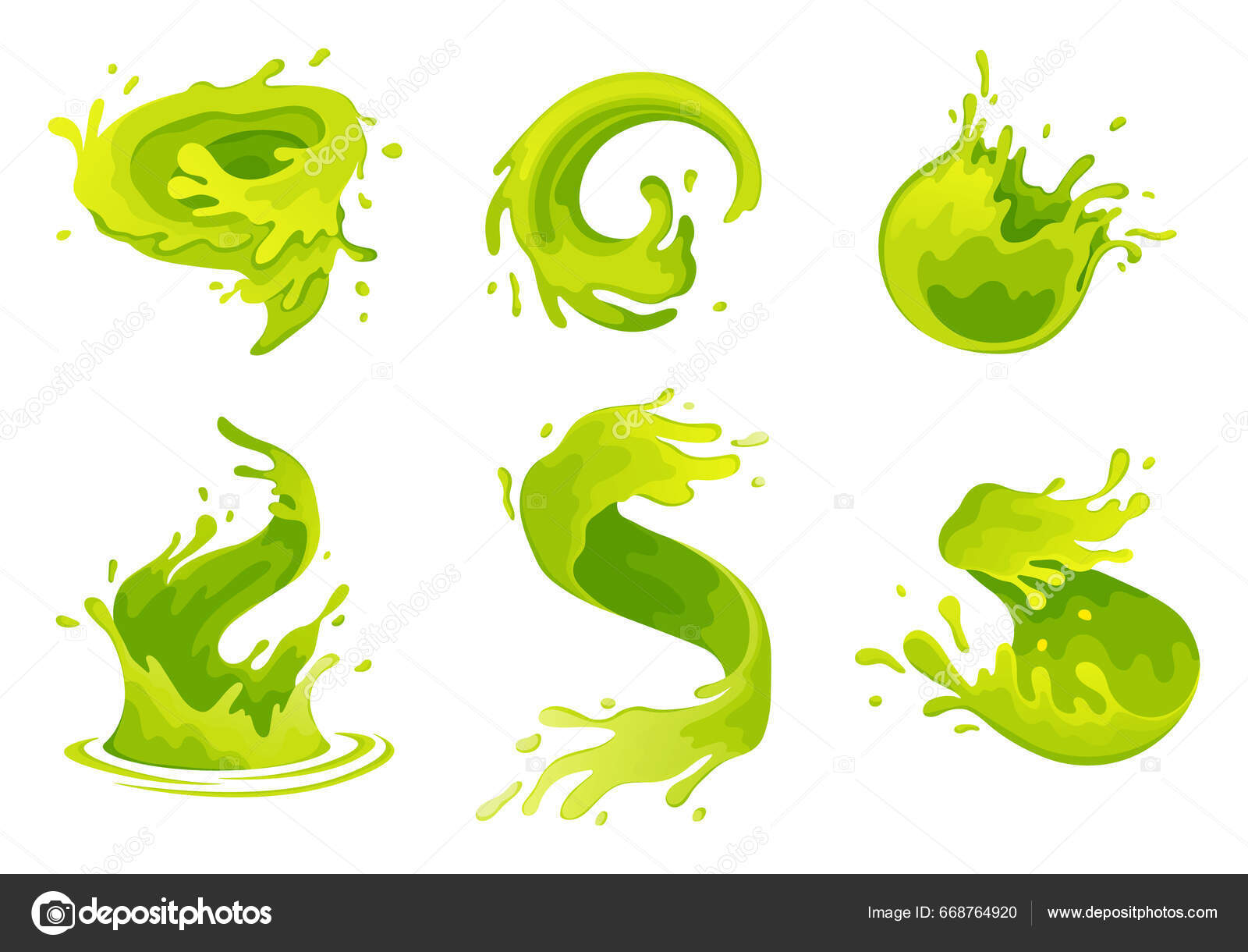 Water Juice Splash Liquide Vector Illustration Water Splash Green ...