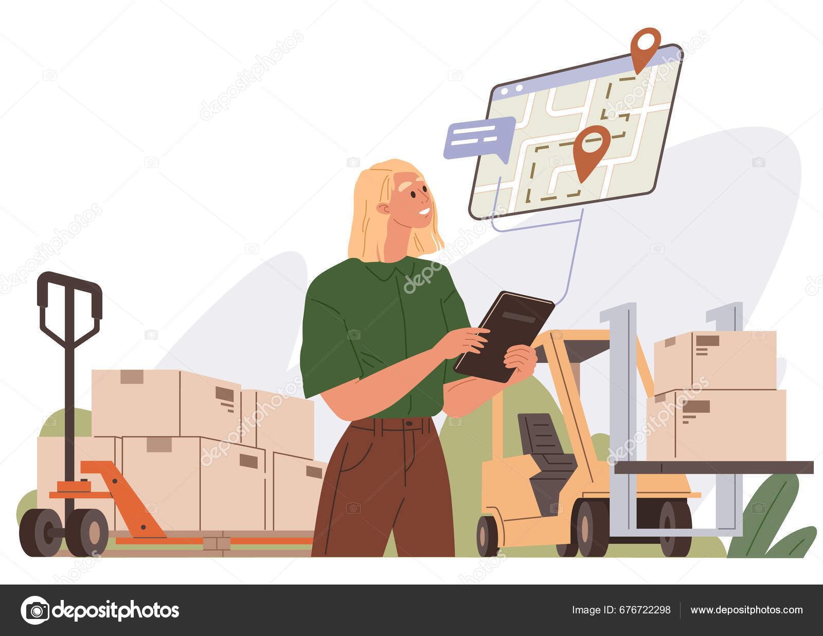 International Logistic Global Delivery Export Vector Export Import ...