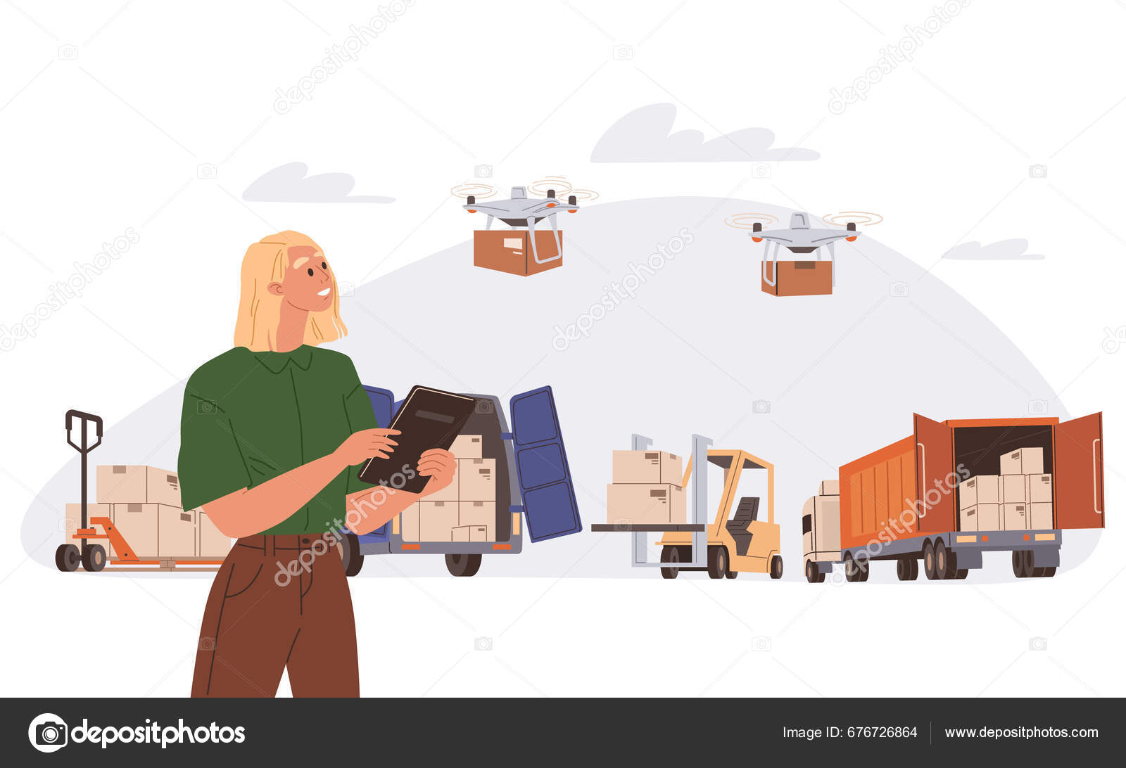 International Logistic Global Delivery Export Vector International ...