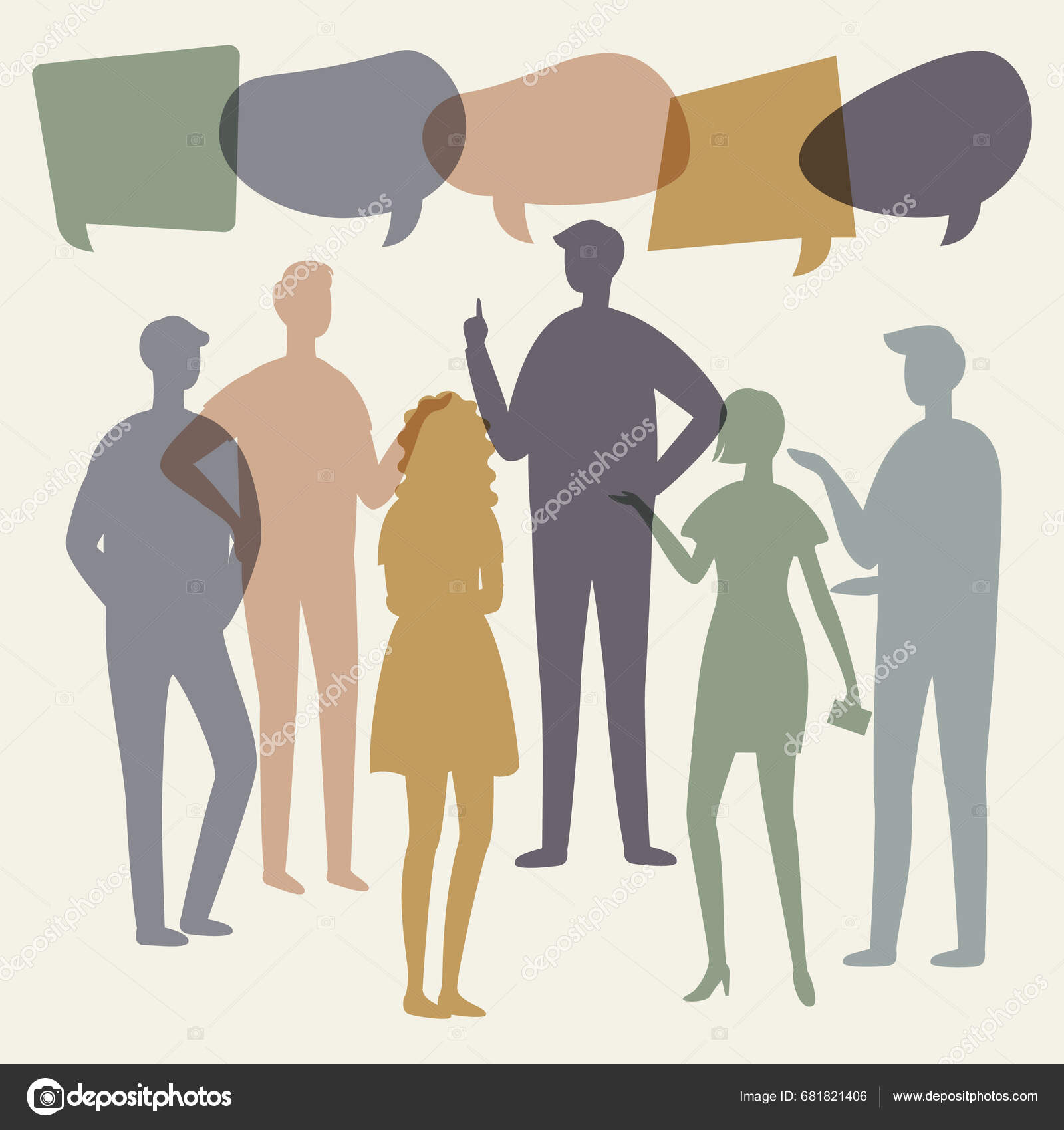 People Talking Vector Illustration People Use Words Express Themselves ...