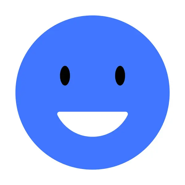 Emoticono De Cara Feliz Azul Cara Sonriente, Azul Con Emociones Emoji