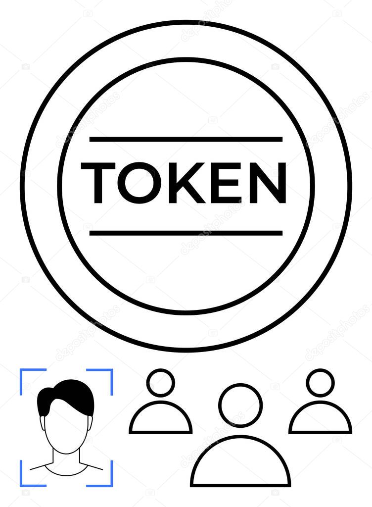 Ficha circular como punto focal, perfil de usuario en foco de ...