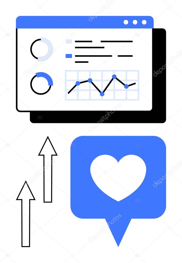 Visualización de datos que muestra gráficos, gráficos y perspectivas ...