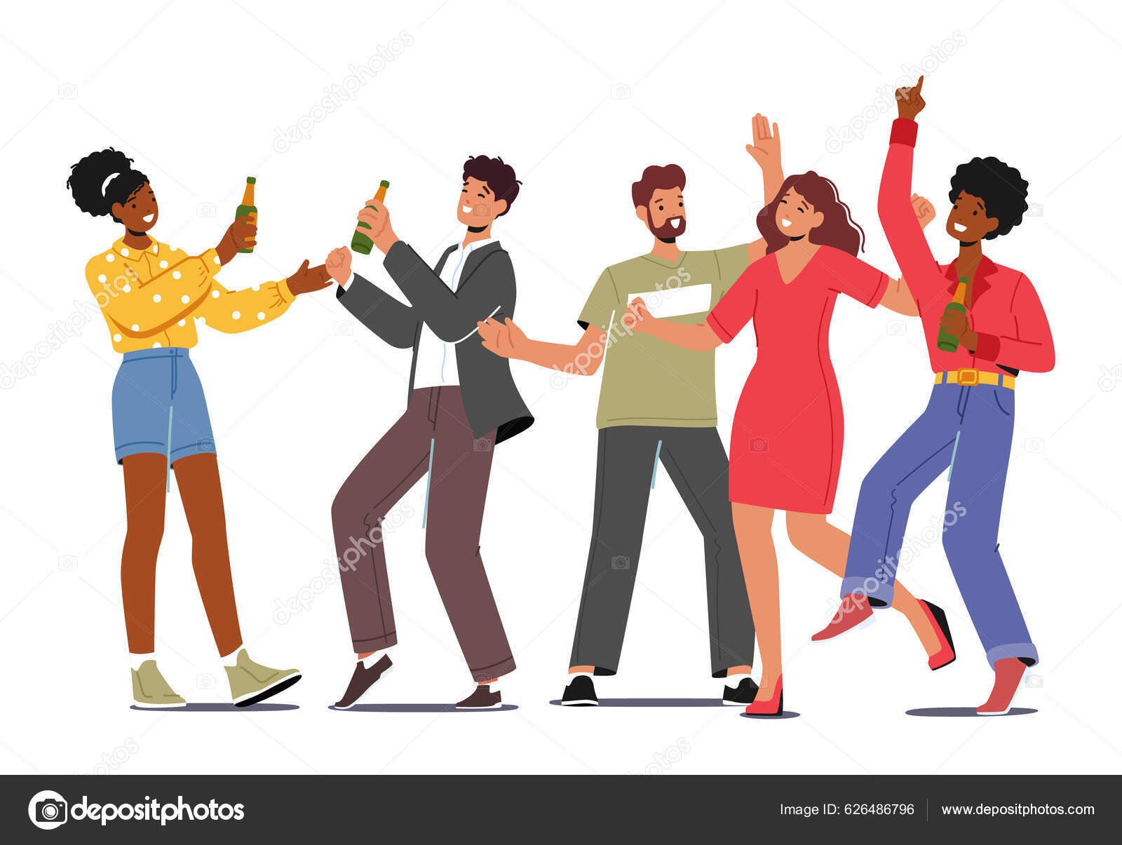 Friends Partying Cartoons