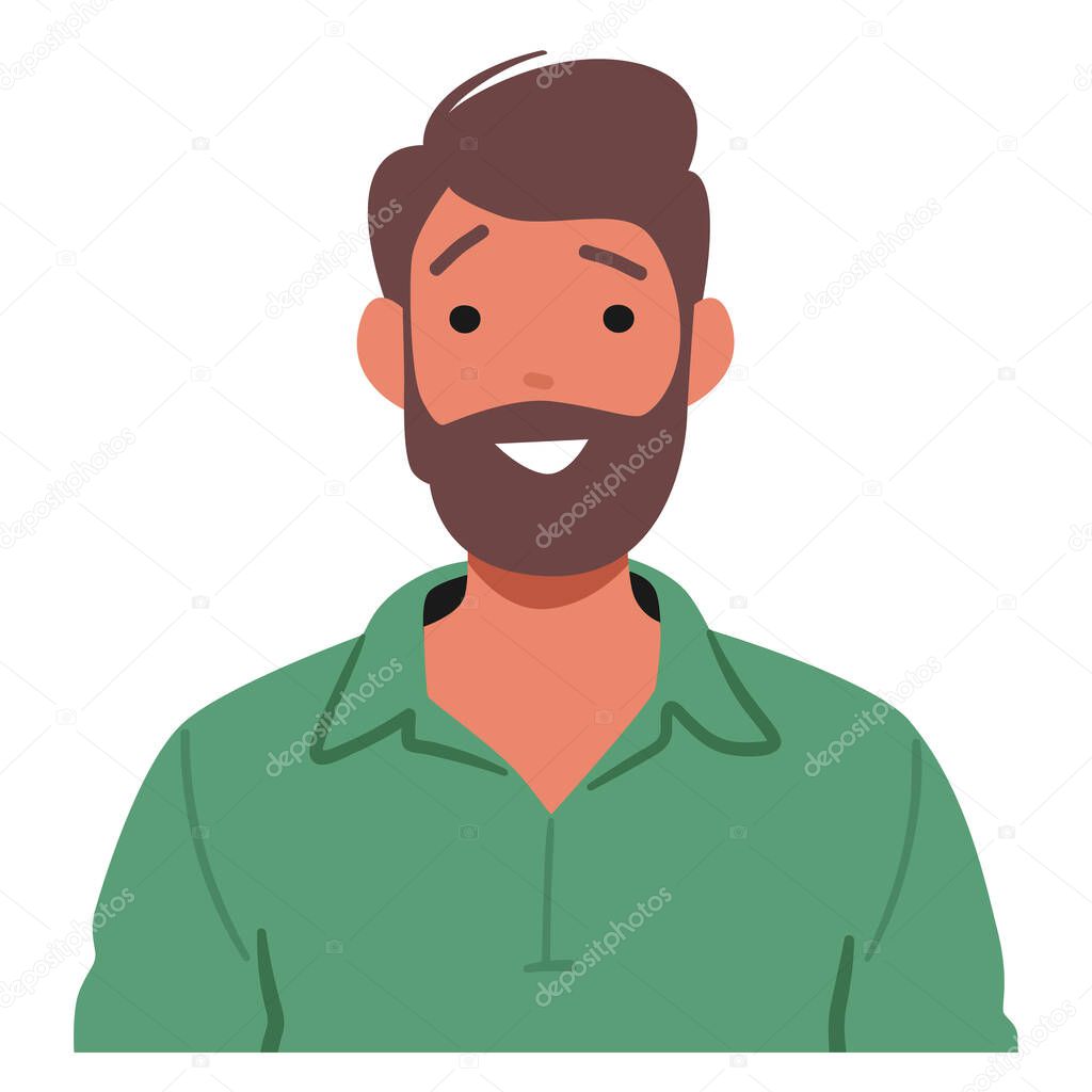 El hombre alegre lleva una sonrisa radiante que ilumina su rostro ...