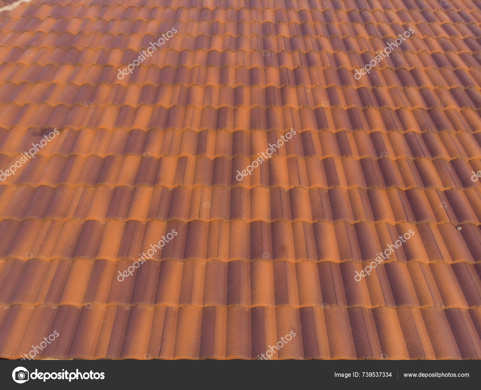 Background Orange Brown New House Roof Texture Rural Village Real ...