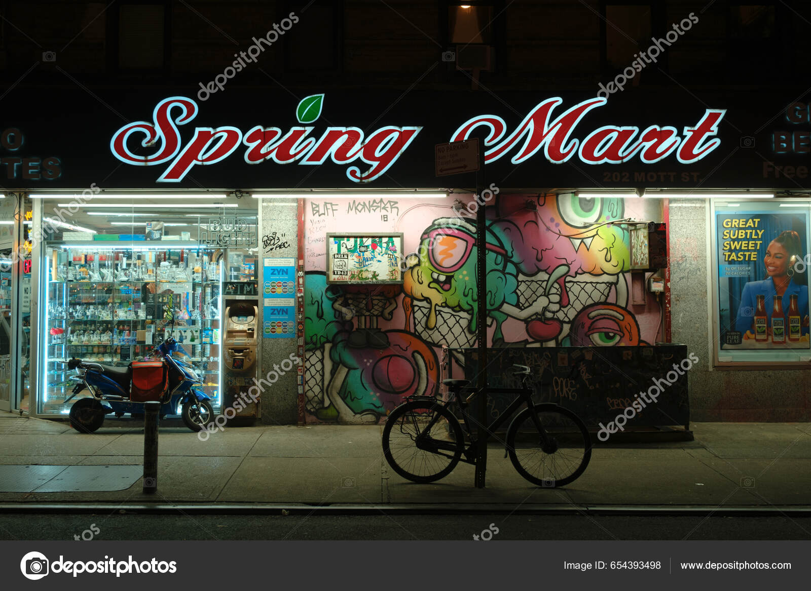 Spring Mart Sign Night Manhattan New York – Stock Editorial Photo ...