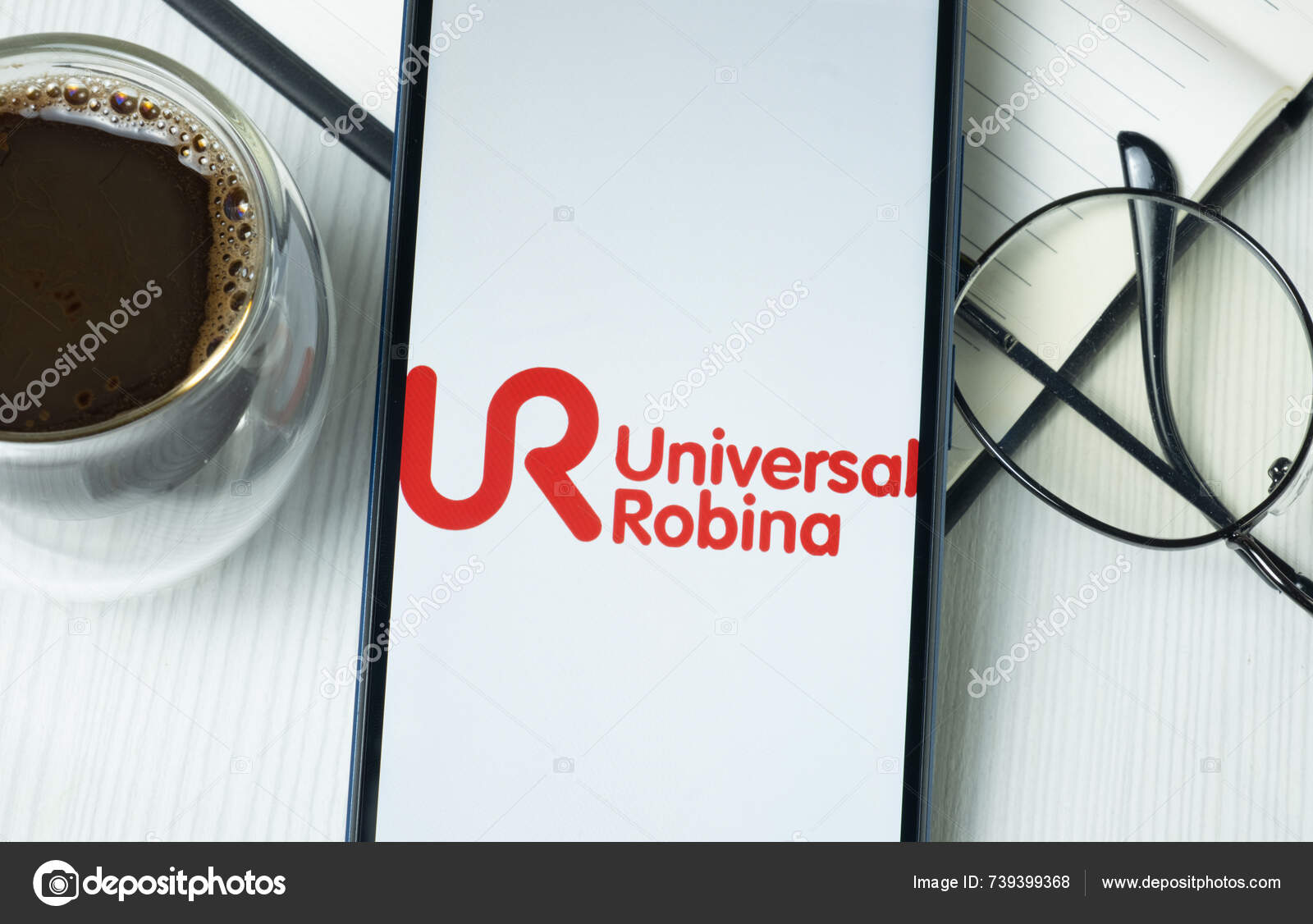 New York Usa June 2024 Universal Robina Logo Phone Screen — Stock ...