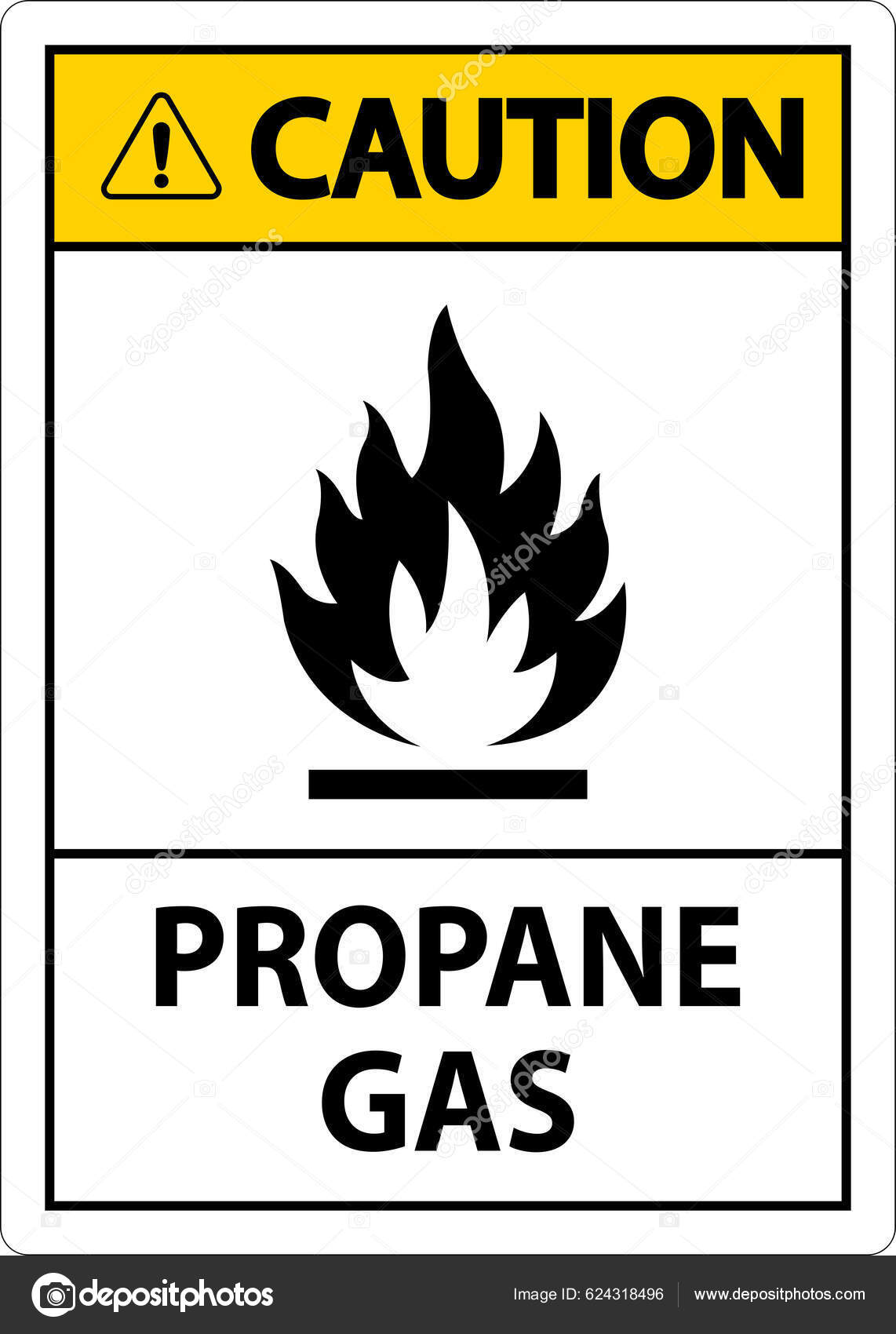 Symbol Propane Caution Label Propane Gas Sign Stock Vector Image by ...
