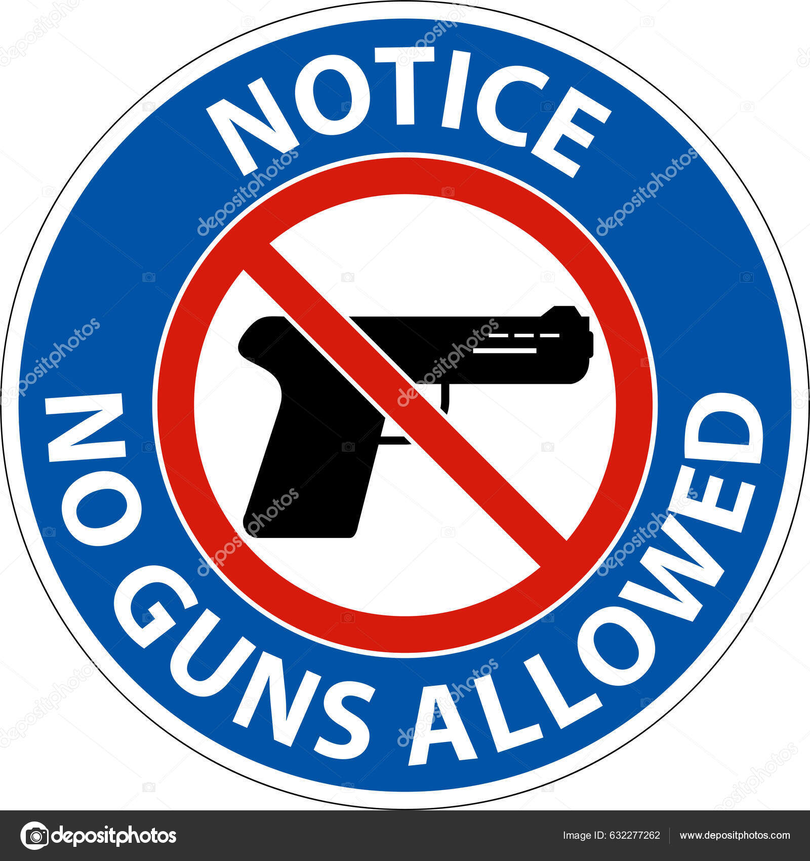 Tidak Ada Aturan Senjata Notice Guns Allowed Vektor Stok oleh ©Seetwo ...