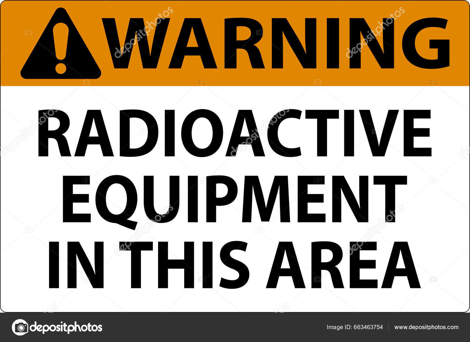 Warning Sign Caution Radioactive Equipment Area Stock Vector by ©Seetwo ...