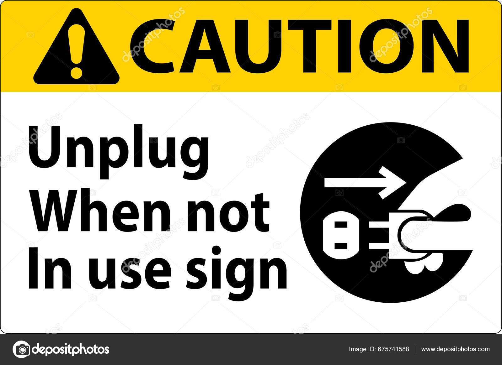 Caution Unplug Use Symbol Sign Stock Vector by ©Seetwo 675741588