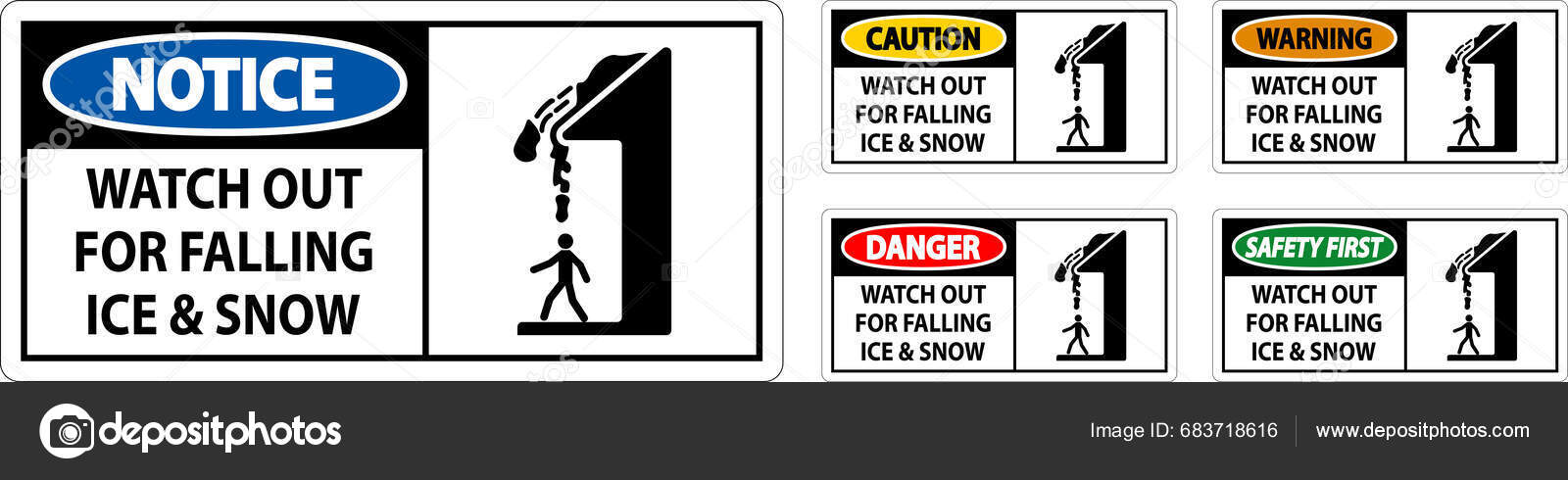 Caution Sign Watch Out Falling Ice Snow Stock Vector by ©Seetwo 683718616 Caution Sign Watch Out Falling Ice Snow Stock Vector by ©Seetwo 683718616