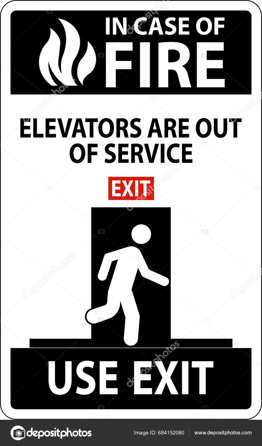Case Fire Sign Elevators Out Service Use Exit Stock Vector by ©Seetwo ... Case Fire Sign Elevators Out Service Use Exit Stock Vector by ©Seetwo ...