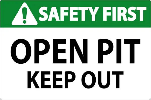 Caution Open Pit Sign Open Pit Keep Out Stock Vector by ©Seetwo 687227502